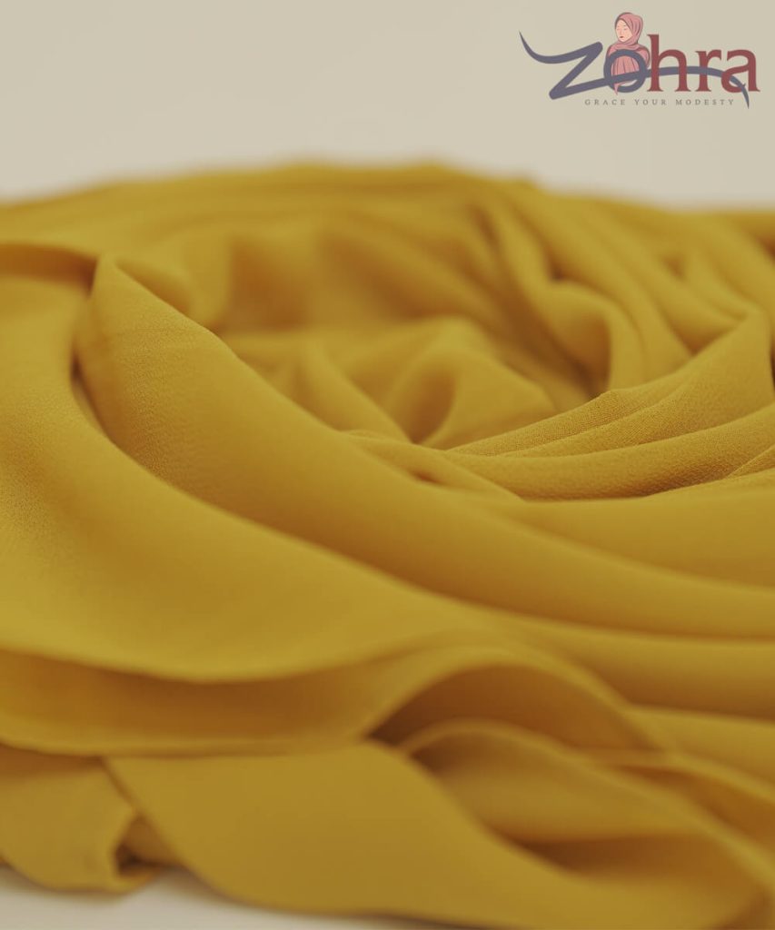 Georgette Chiffon - Burnt Yellow - Zohra